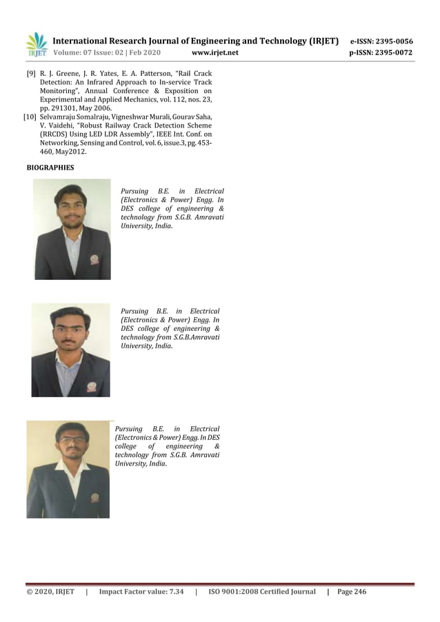 Irjet Automatic Detection Of Crack Fault In Railway Track Pdf Rail Travel Travel Type