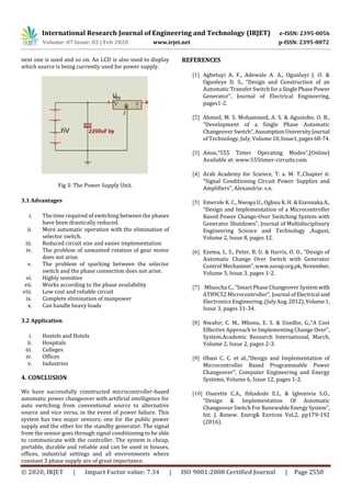 IRJET- Microcontroller based Automatic Power Change Over Mechanism | PDF