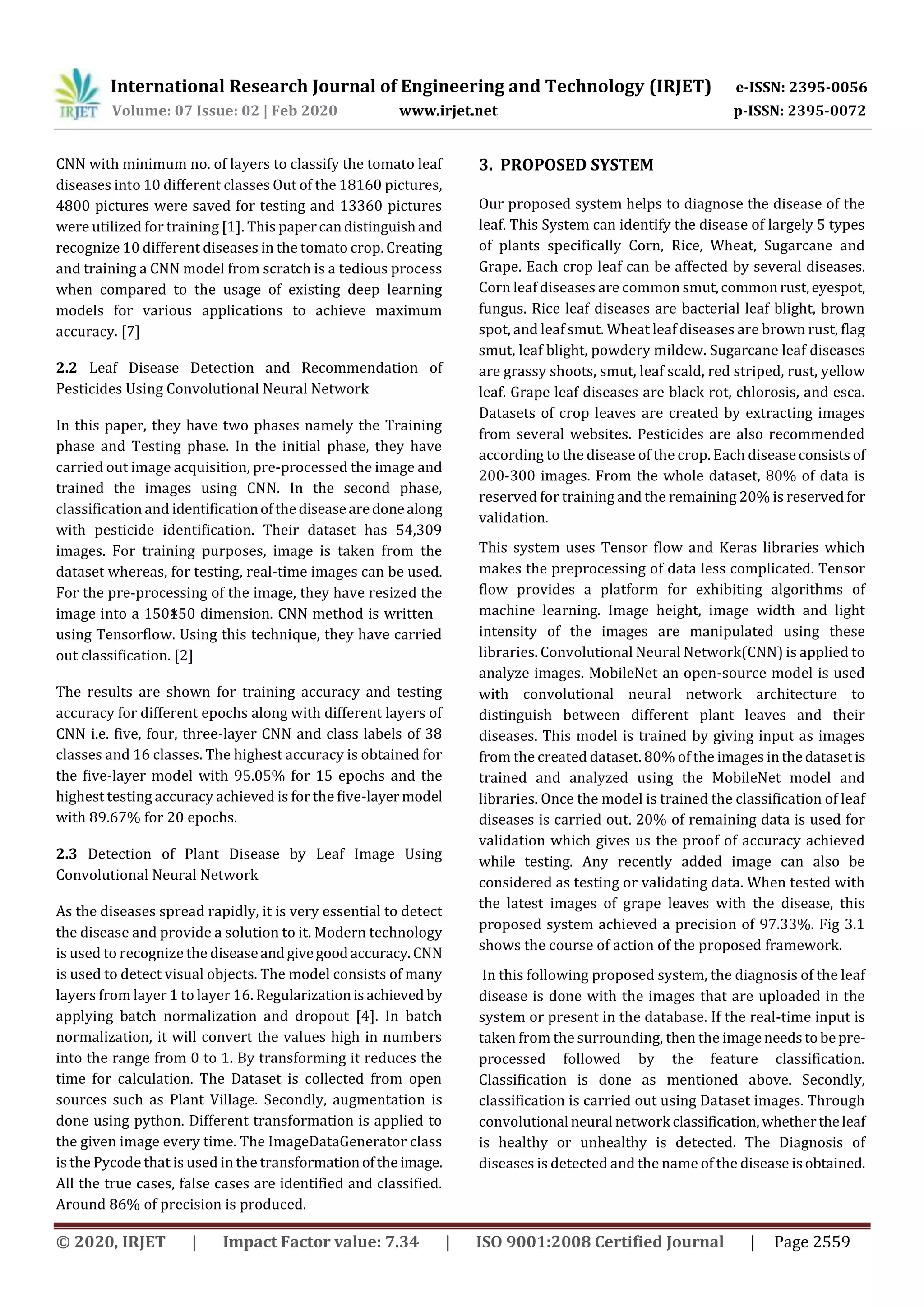 IRJET- Crop Leaf Disease Diagnosis using Convolutional Neural Network | PDF