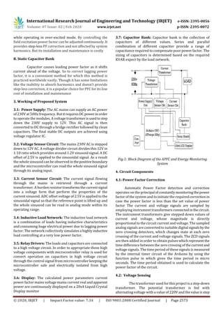 IRJET- Automated Energy Monitering System and Power Factor Improvement | PDF