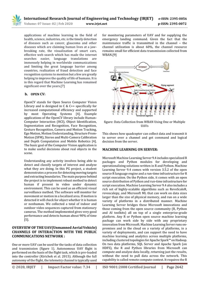 IRJET - IoT based Facial Recognition Quadcopter using Machine Learning Algorithm | PDF