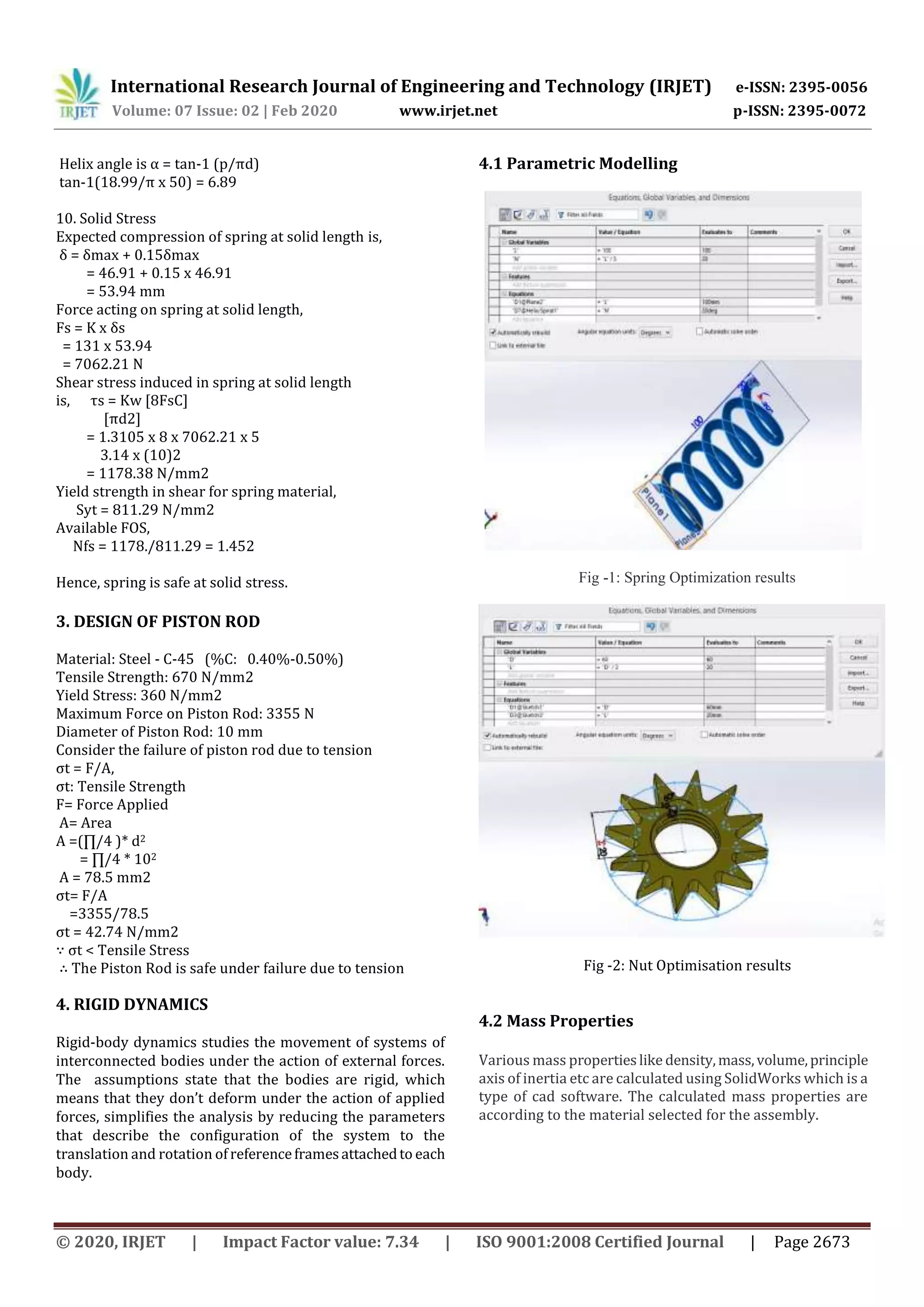 IRJET - Finite Element Analysis of Shock Absorber | PDF