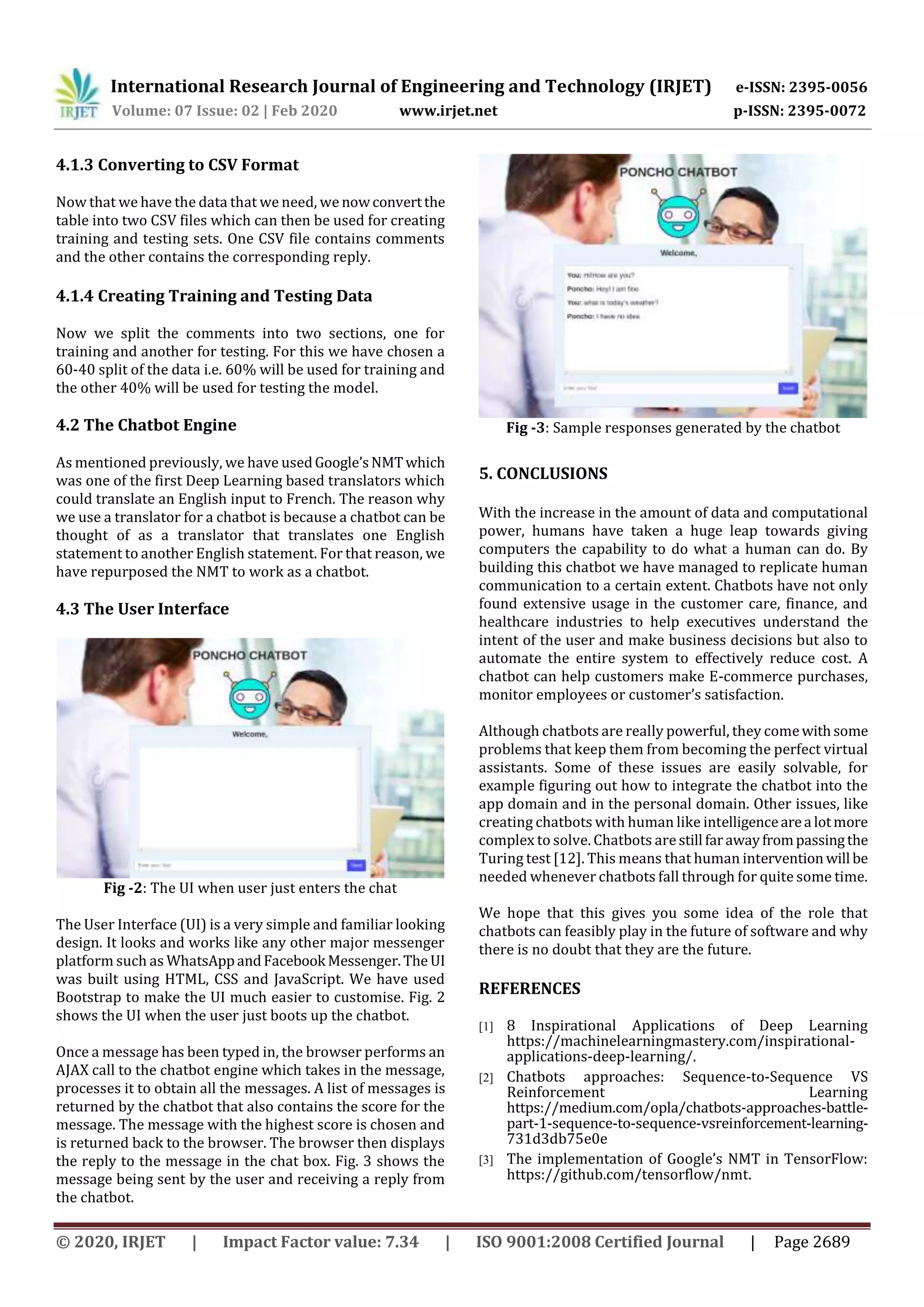 IRJET - Deep Learning based Chatbot | PDF