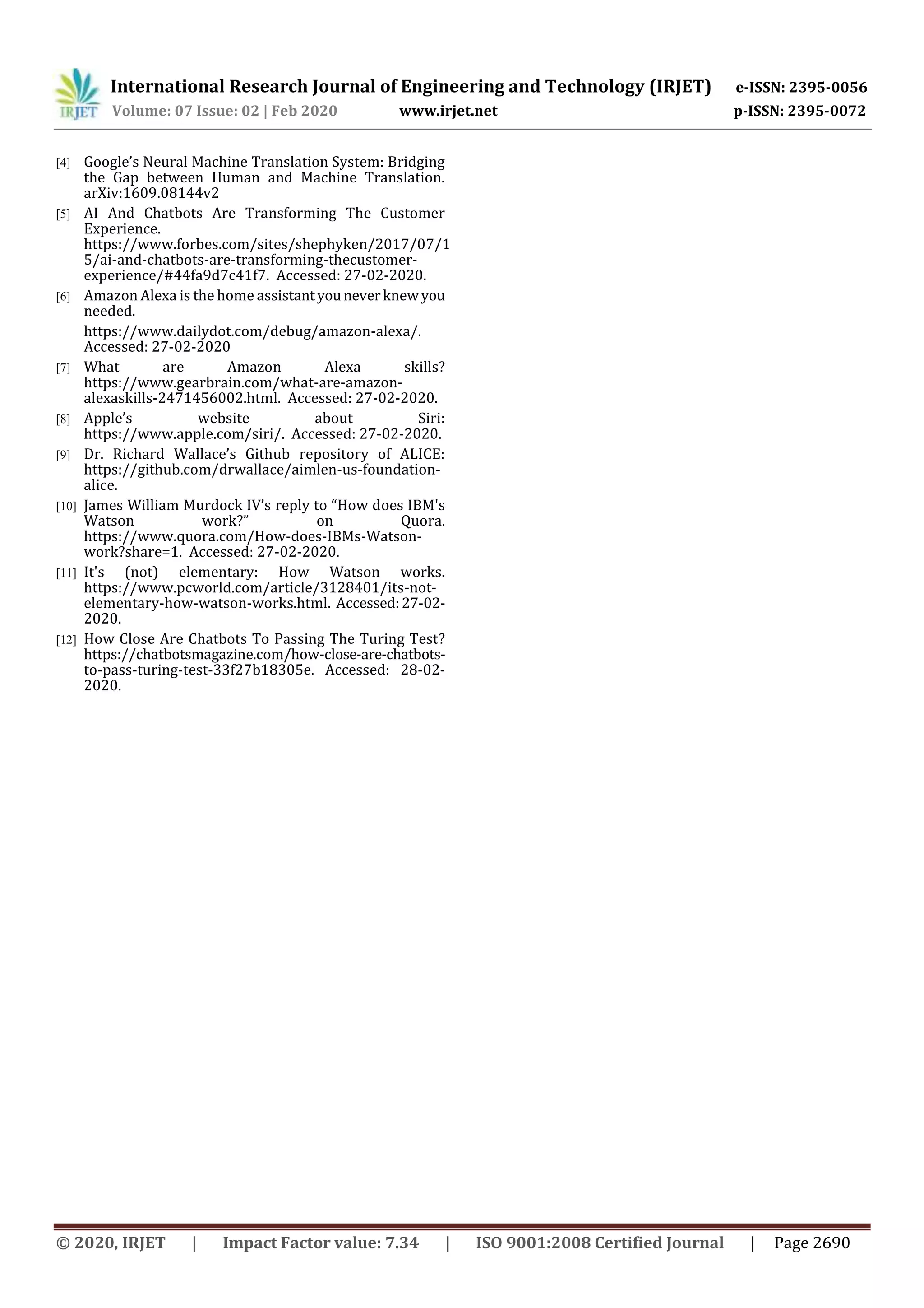 IRJET - Deep Learning based Chatbot | PDF