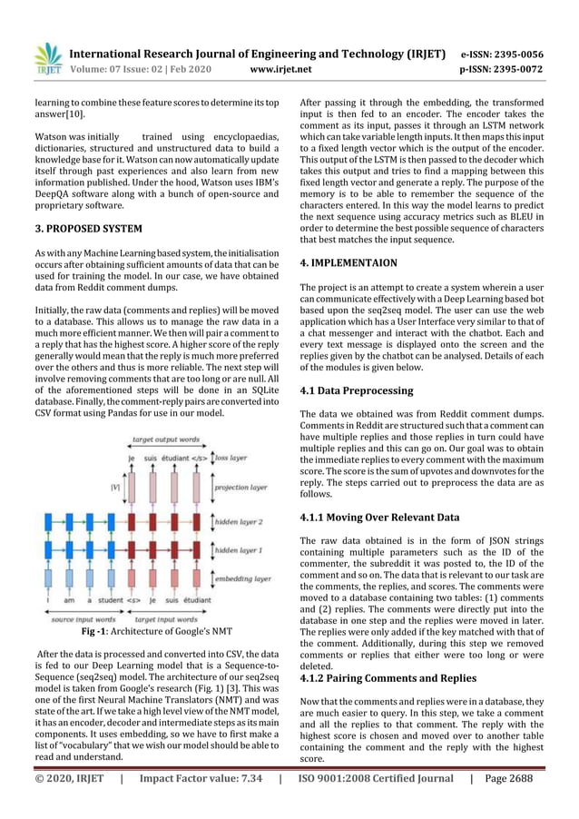 IRJET - Deep Learning based Chatbot | PDF