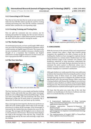 IRJET - Deep Learning based Chatbot | PDF