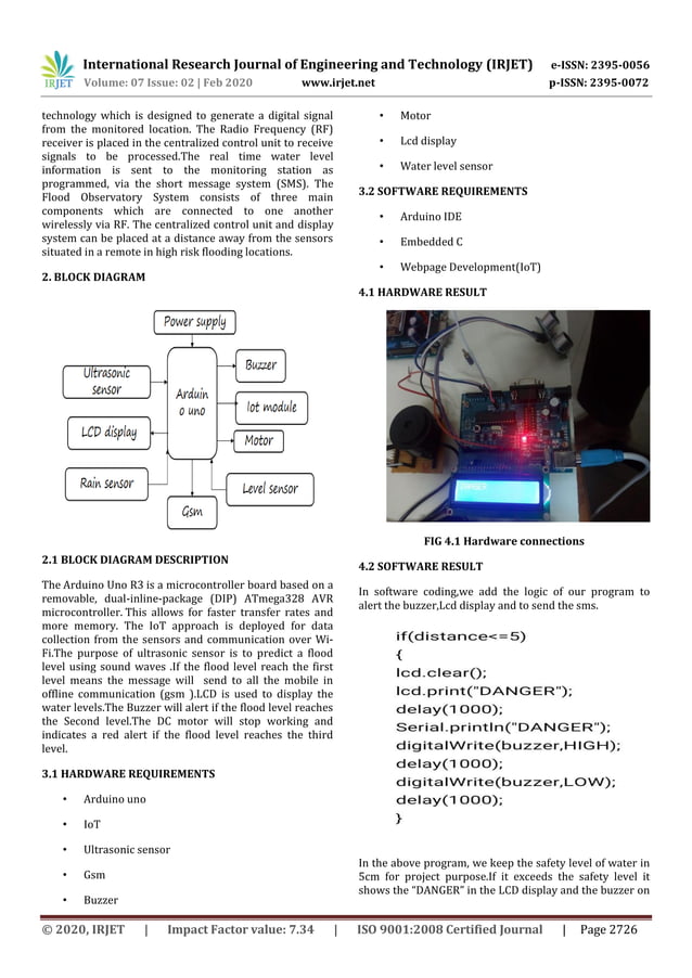 IRJET - Advanced Flood Level Monitoring and Alerting System | PDF