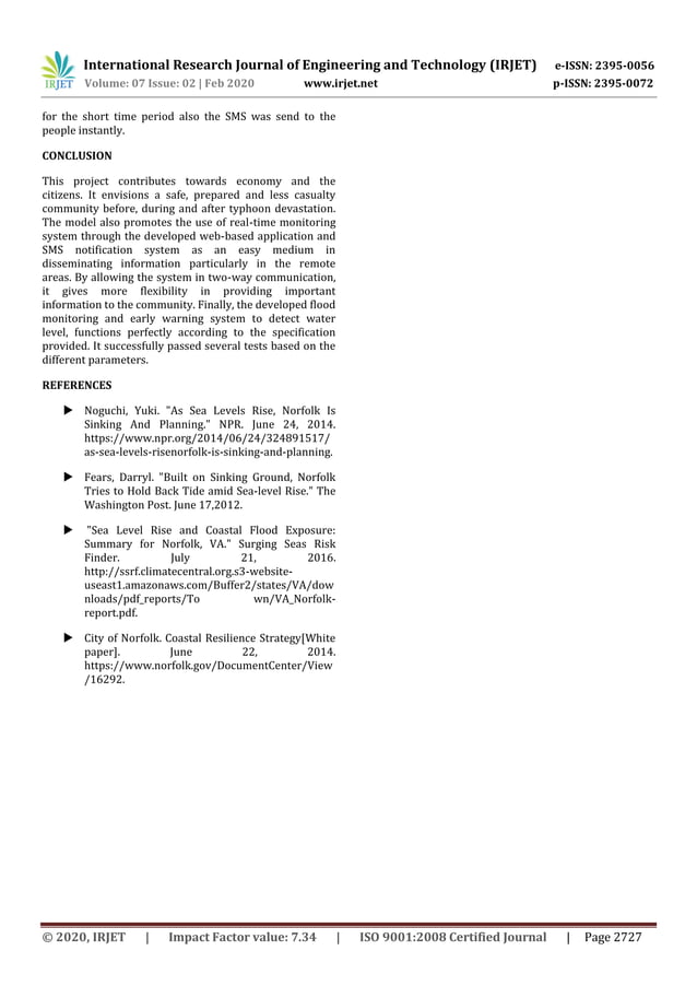 IRJET - Advanced Flood Level Monitoring and Alerting System | PDF