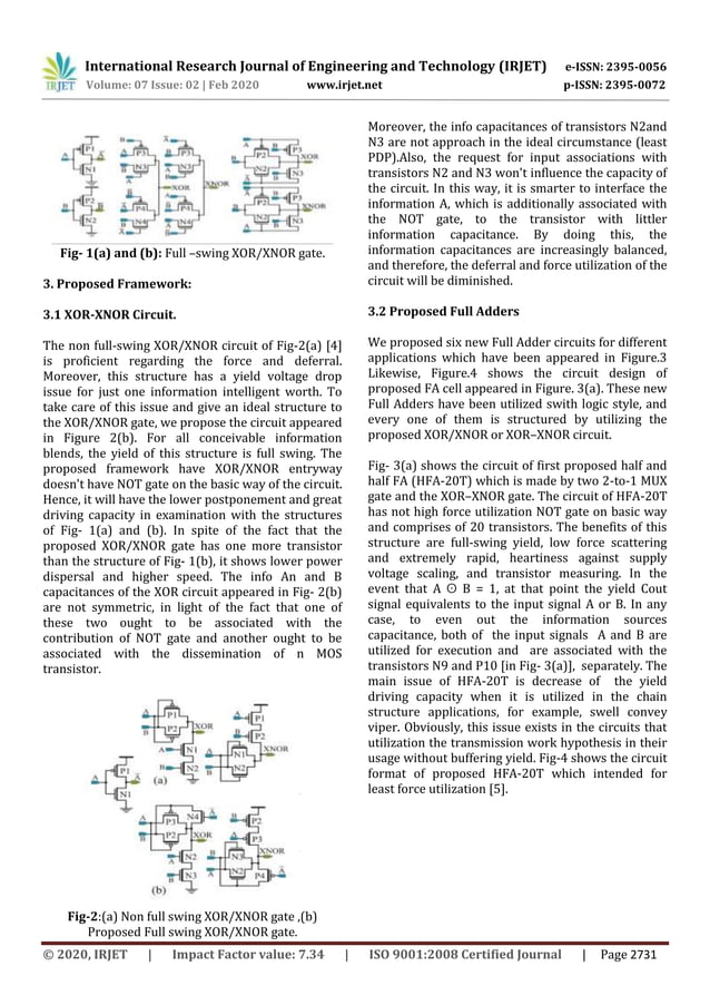 IRJET - High Speed Adder with Ultra Low Power Consumption using XOR and XNOR Gate | PDF