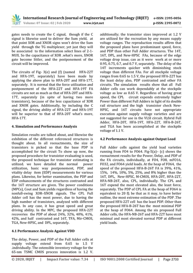 IRJET - High Speed Adder with Ultra Low Power Consumption using XOR and XNOR Gate | PDF