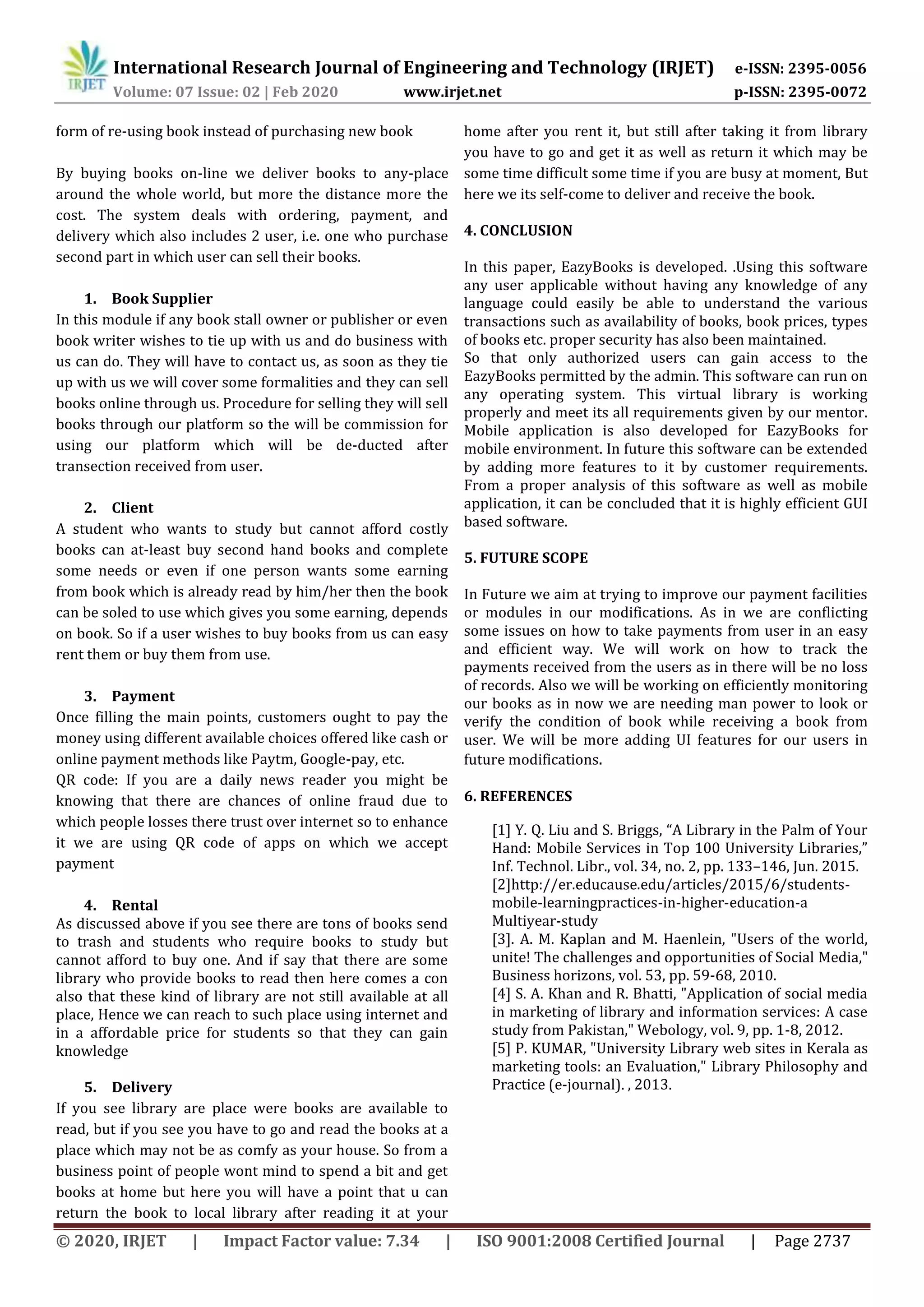 IRJET - EAZY BOOKS - Book at Your Doorstep | PDF