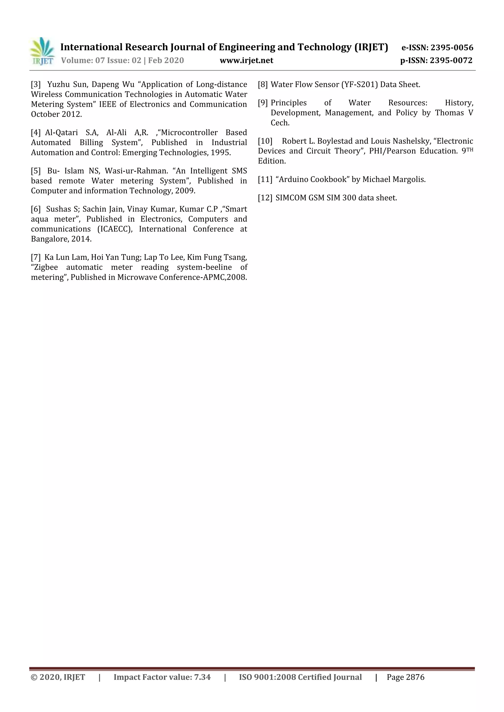 IRJET - Automatic Water Billing System | PDF