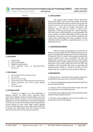 IRJET - Vehicle Movement based Street Lights | PDF