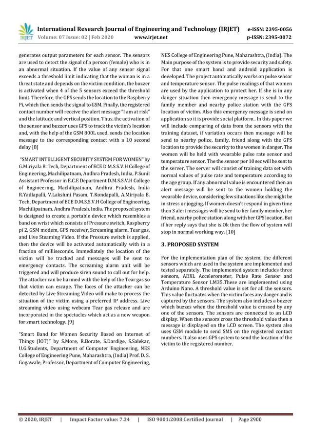 IRJET - Women’s Safety using IoT | PDF