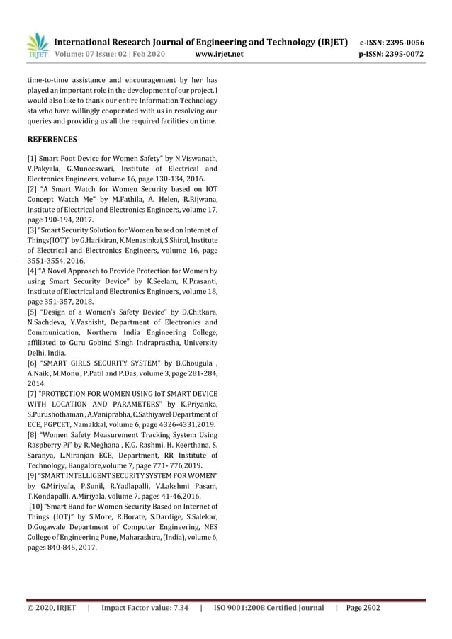 IRJET - Women’s Safety using IoT | PDF