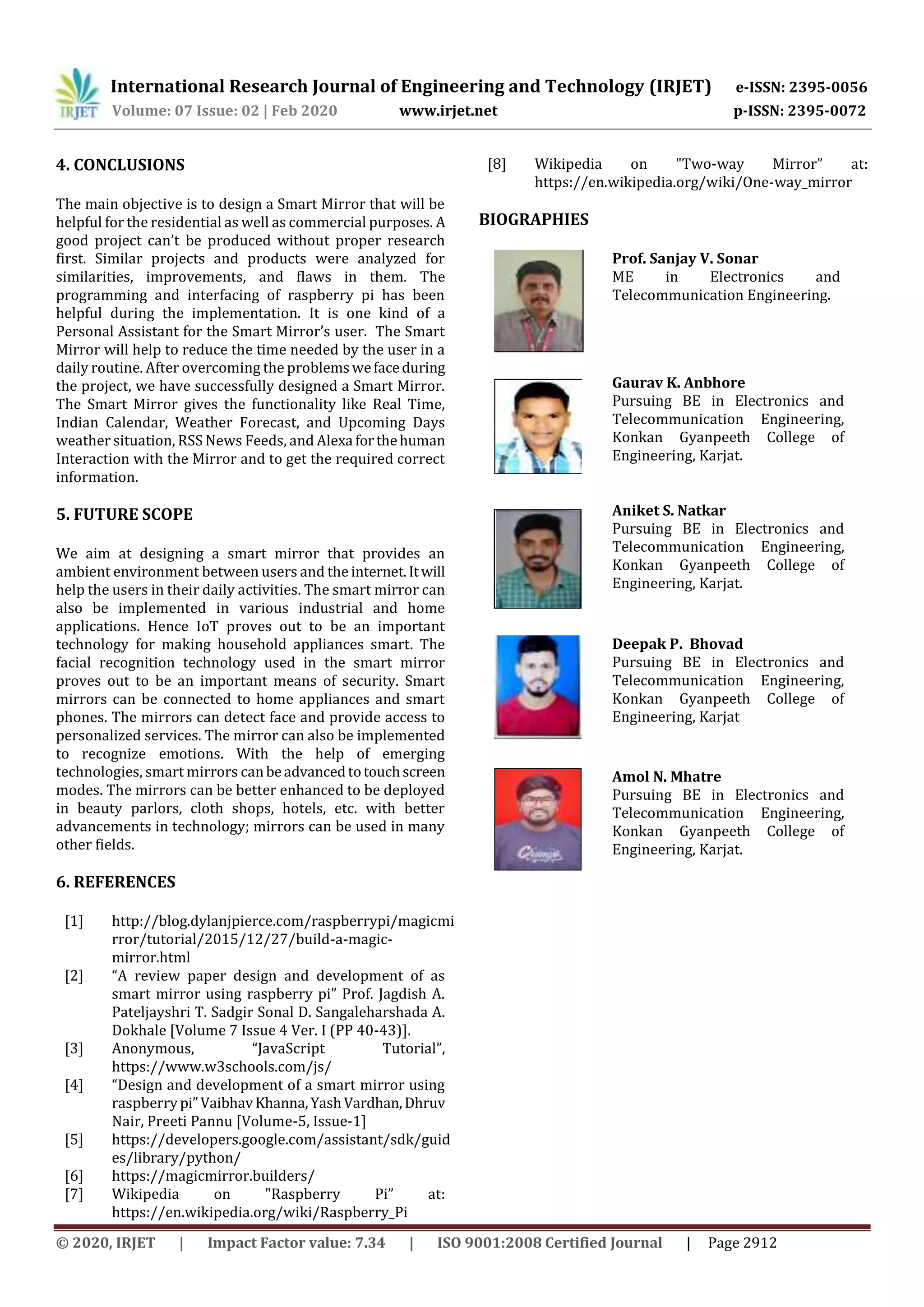 IRJET - AI based Smart Mirror | PDF