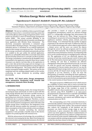 IRJET - Wireless Energy Meter with Home Automation | PDF