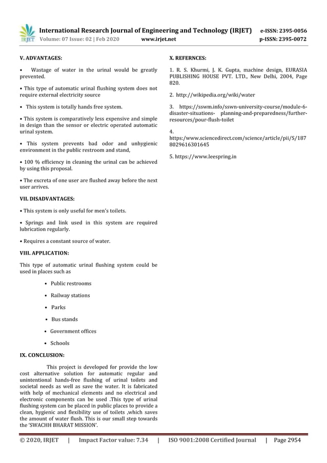IRJET - Design and Development of Automatic Urinal Flushing System | PDF