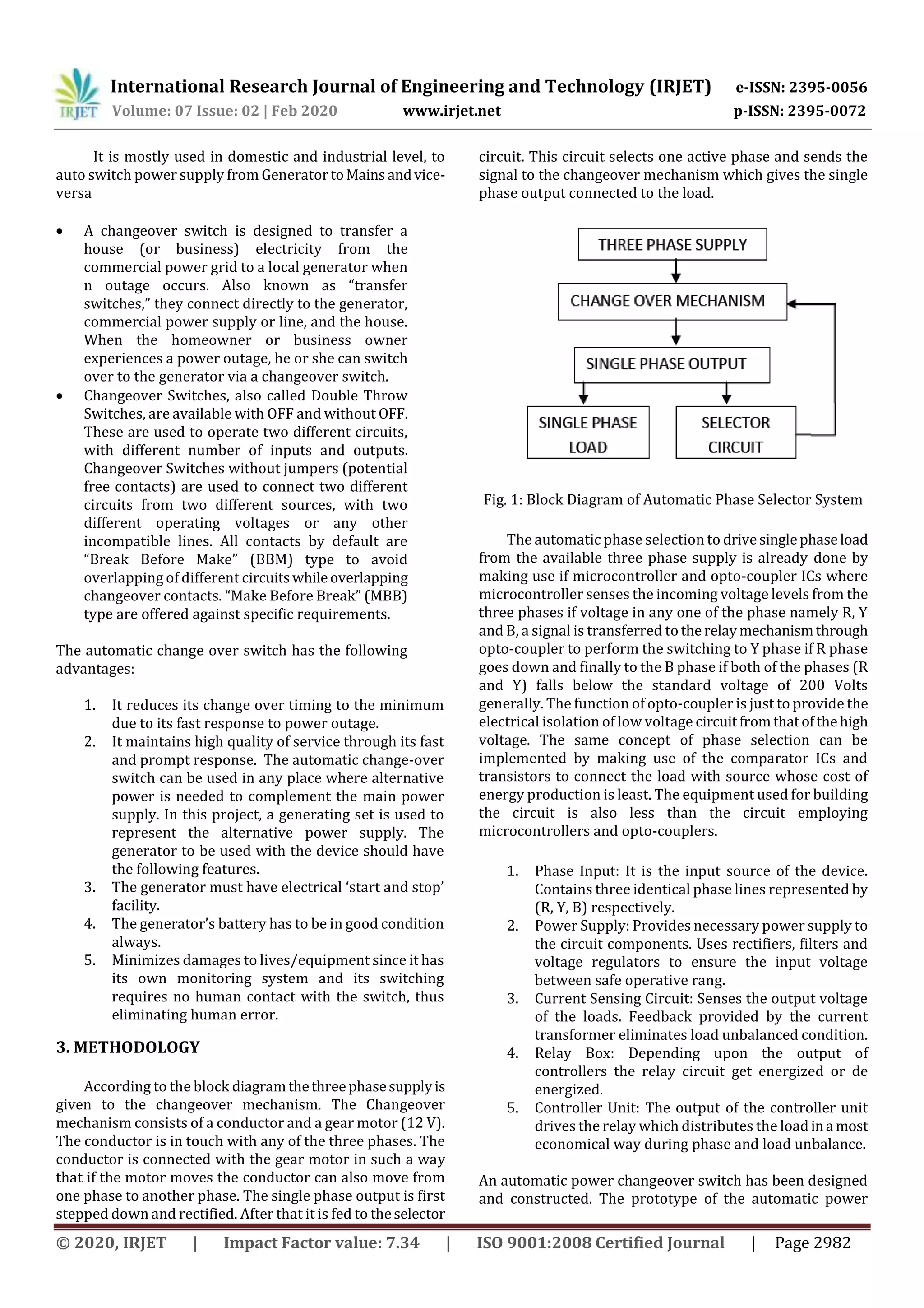 IRJET - An Automatic Phase Selector from Any Available Three Phase Supply System | PDF