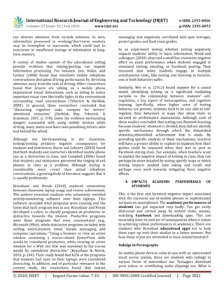 IRJET - Mobile Phone Usage Impacts in Classrooms for Students | PDF