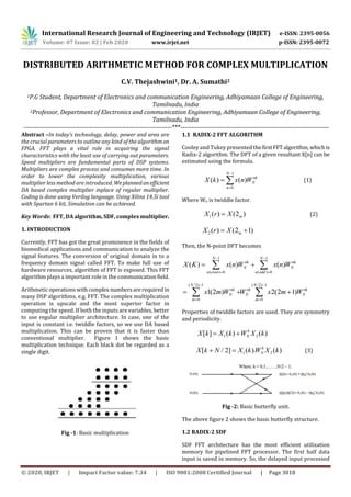 IRJET - Distributed Arithmetic Method for Complex Multiplication | PDF