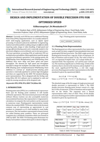IRJET - Design and Implementation of Double Precision FPU for Optimised Speed | PDF | Computing ...
