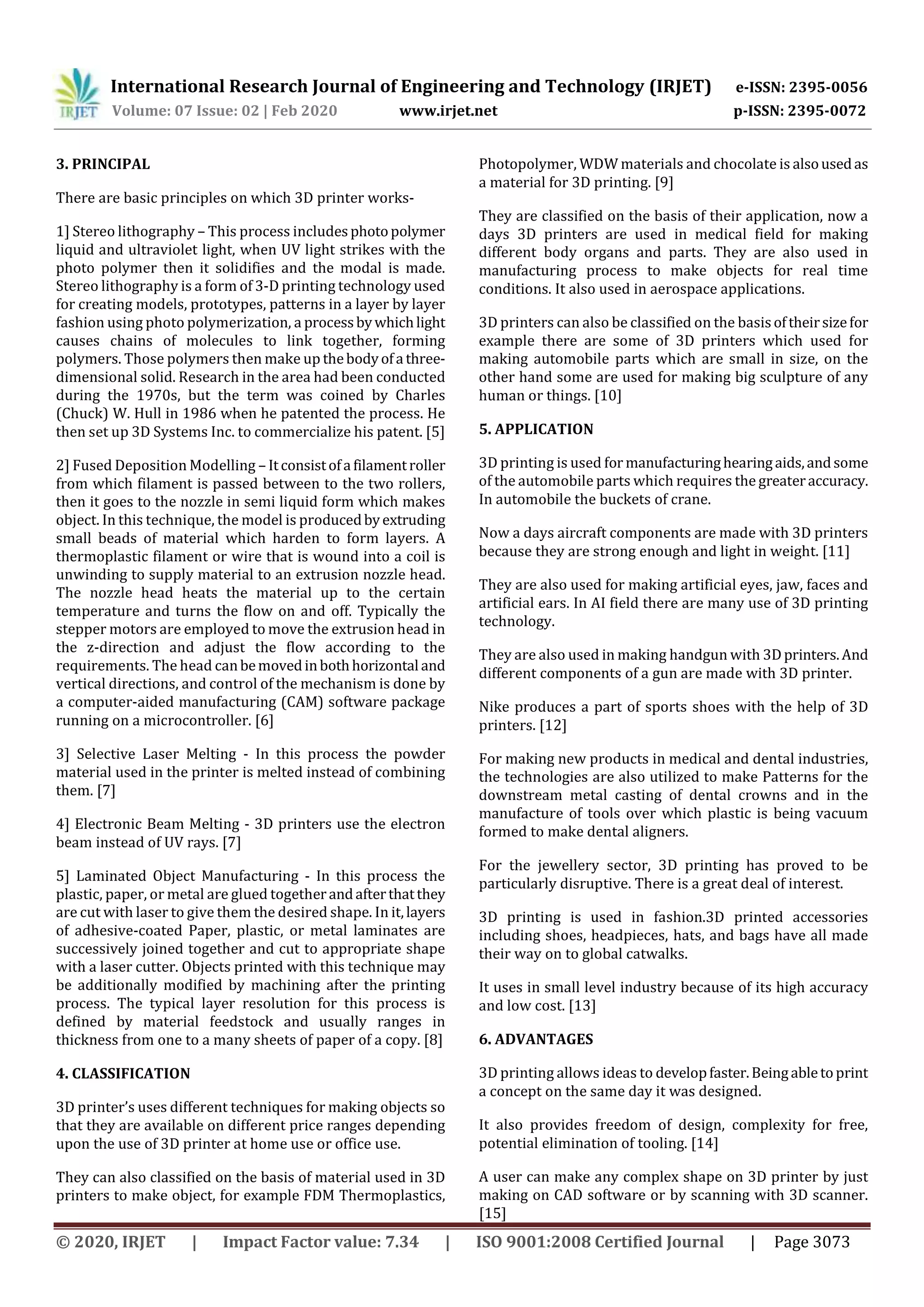 IRJET - A Review on 3D Printing Technology | PDF | 3-D Graphics | Computer Software and Applications