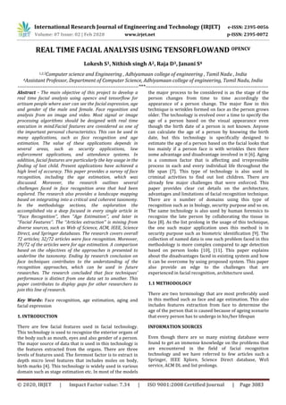 IRJET - Real Time Facial Analysis using Tensorflowand OpenCV | PDF