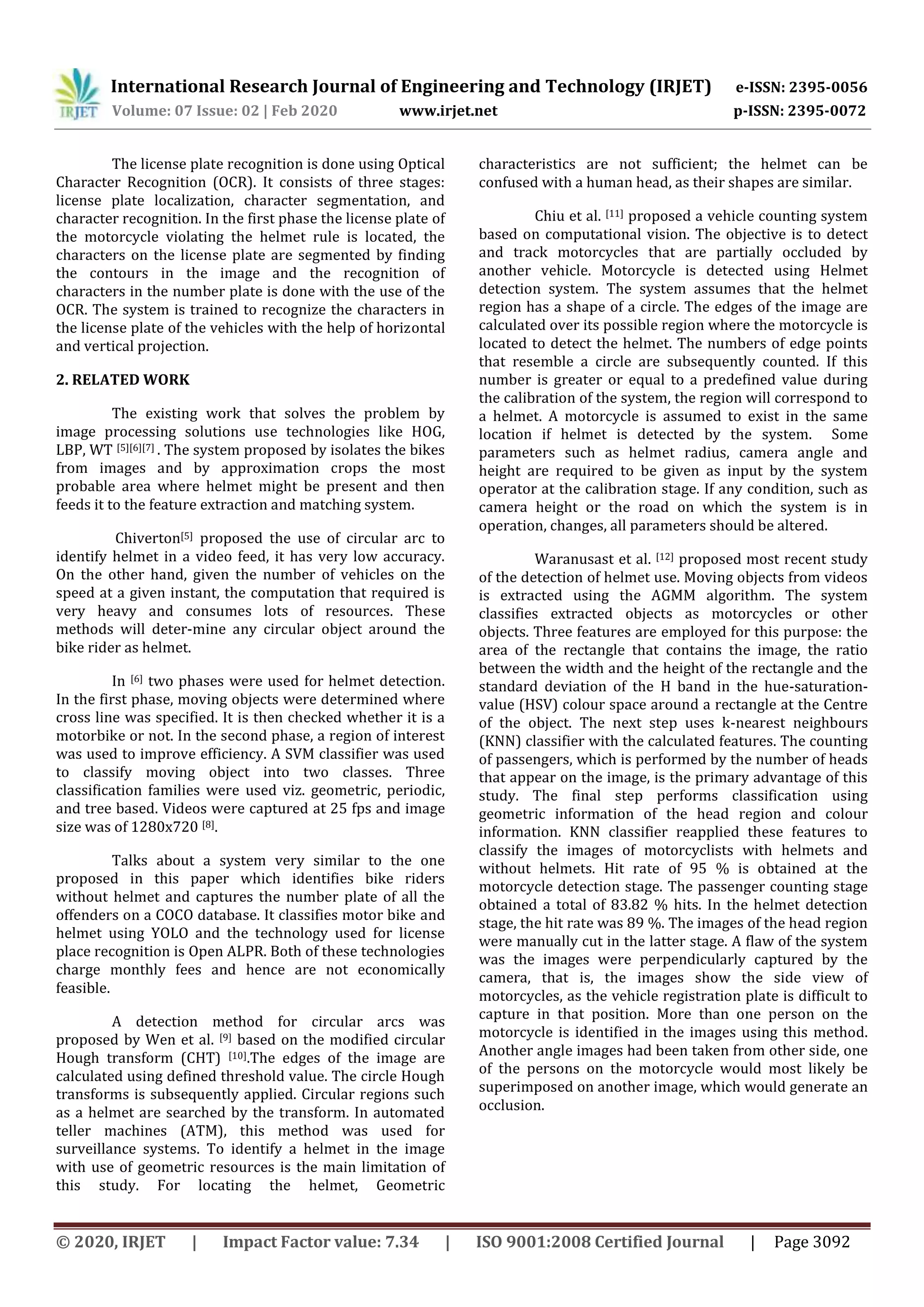 Irjet Helmet Violation Detection Using Deep Learning Pdf