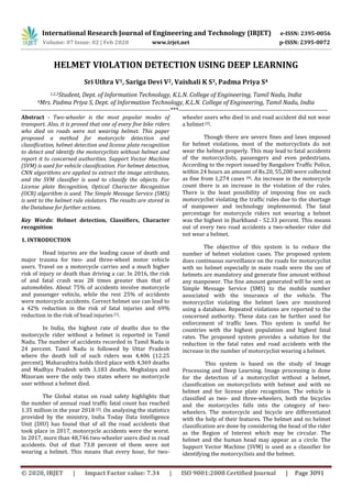 IRJET - Helmet Violation Detection using Deep Learning | PDF