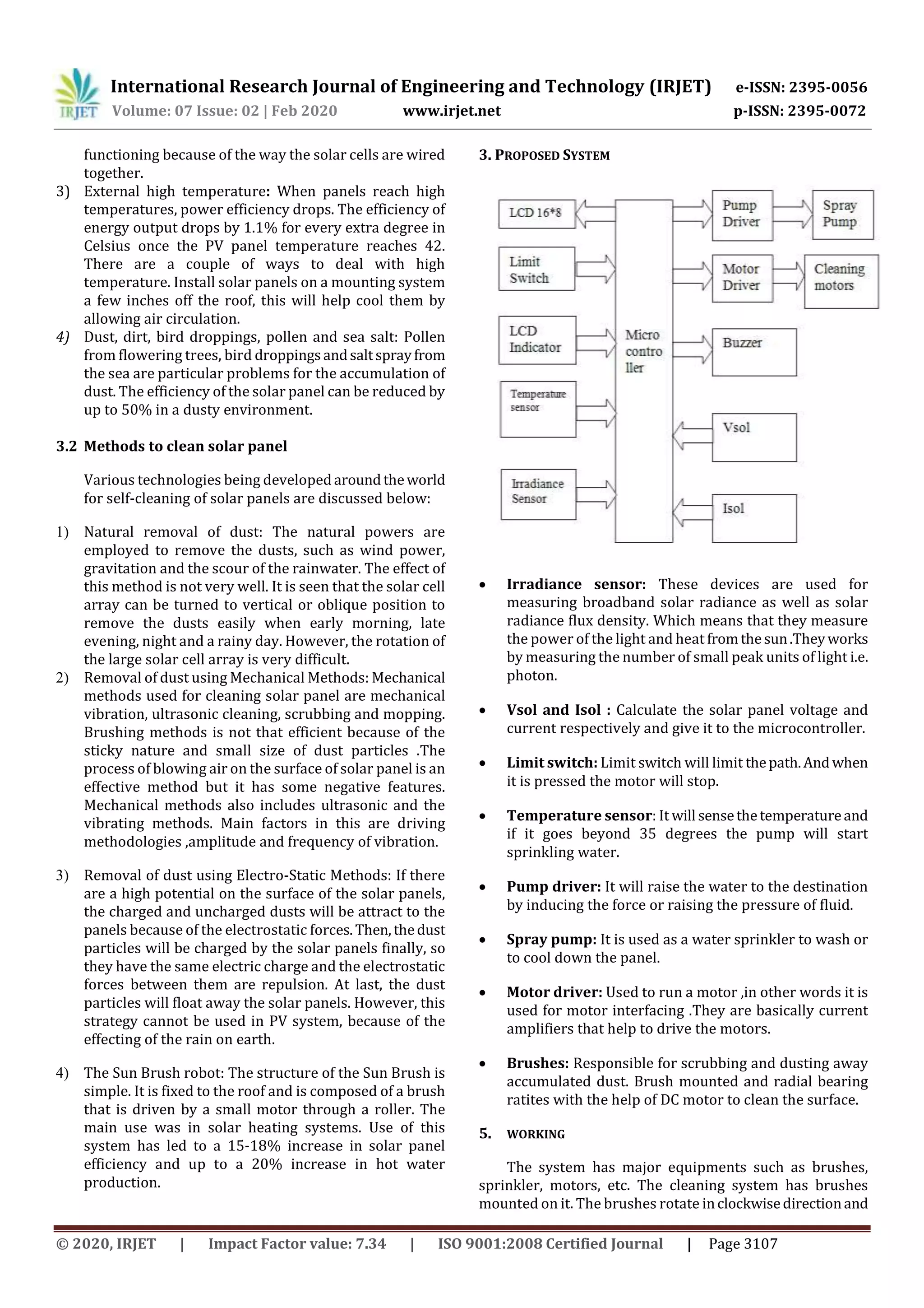 IRJET - Automatic Solar Panel Monitoring and Cleaning System | PDF
