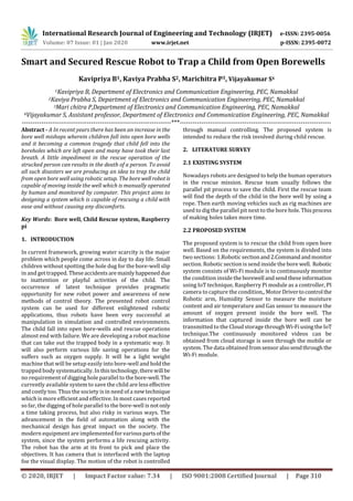 IRJET- Smart and Secured Rescue Robot to Trap a Child from Open Borewells | PDF