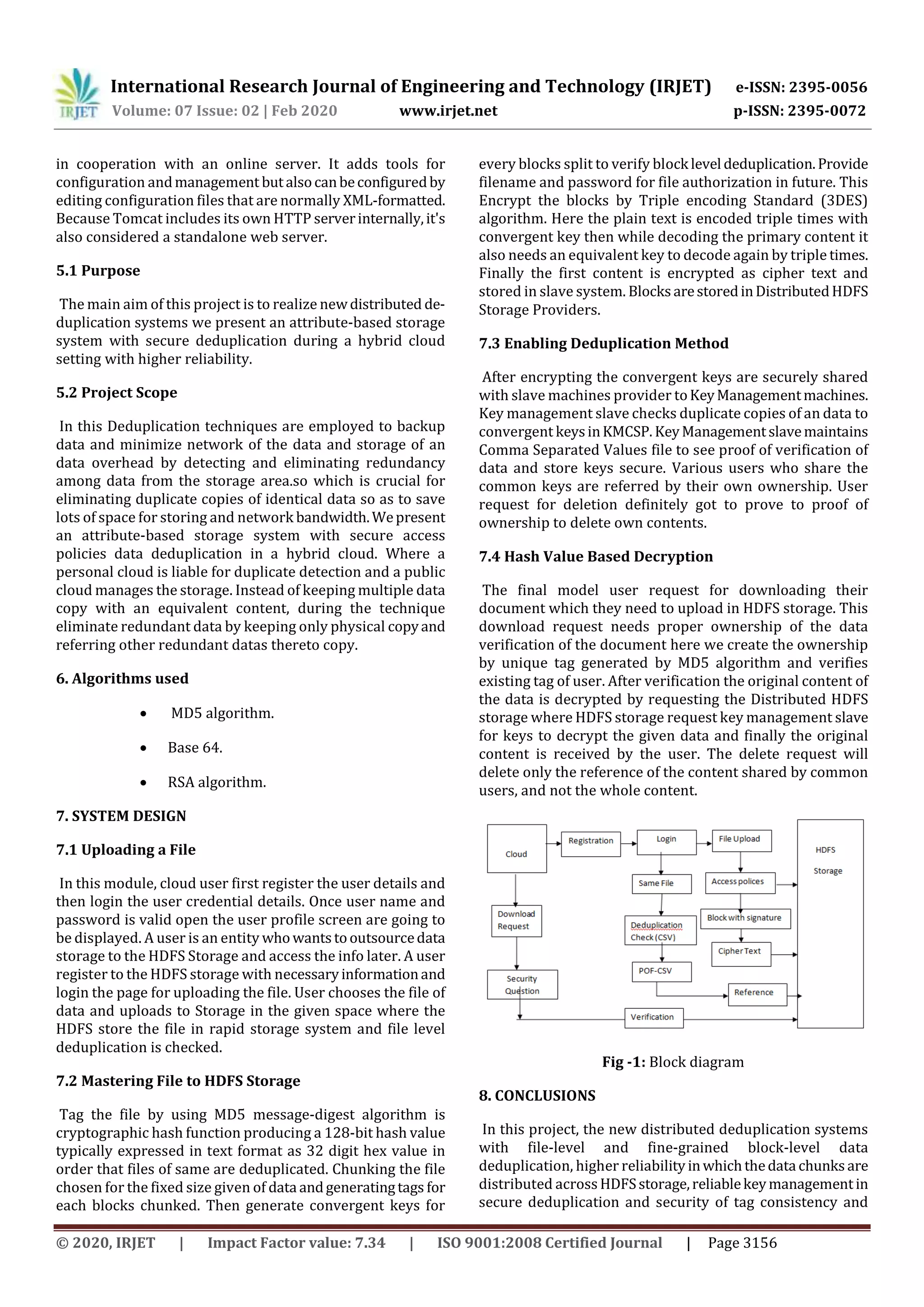 IRJET - A Secure Access Policies based on Data Deduplication System | PDF