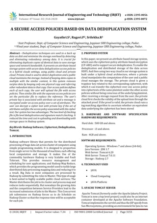 IRJET - A Secure Access Policies based on Data Deduplication System | PDF