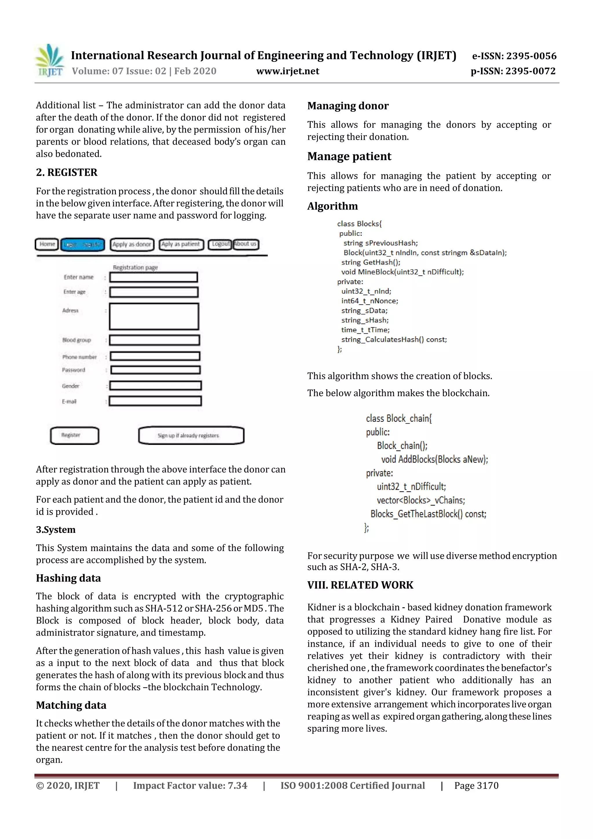 IRJET - Secure Organ Donation using Blockchain Technology | PDF