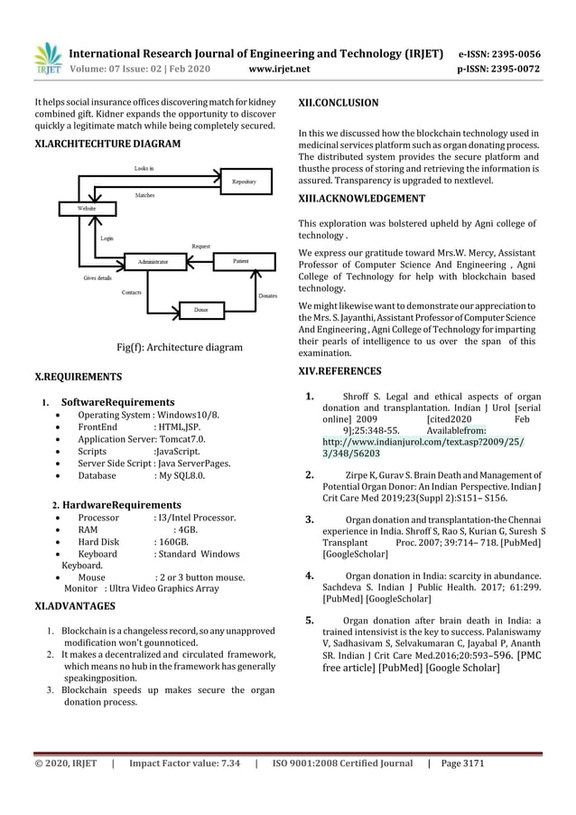 Irjet Secure Organ Donation Using Blockchain Technology Pdf