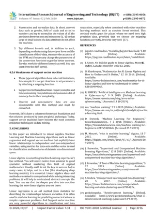 IRJET - Application of Linear Algebra in Machine Learning | PDF