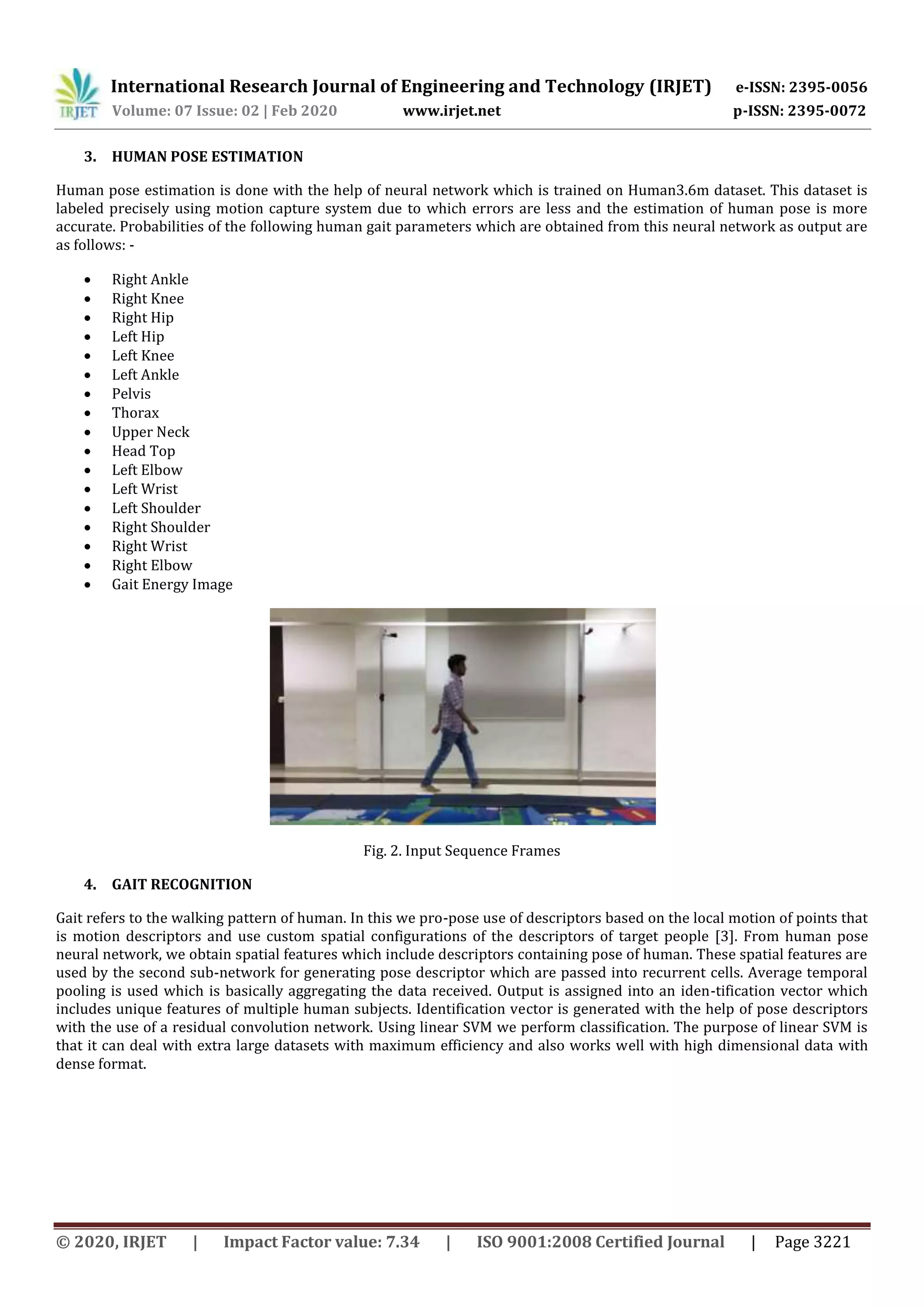 IRJET - Biometric Identification using Gait Analyis by Deep Learning | PDF