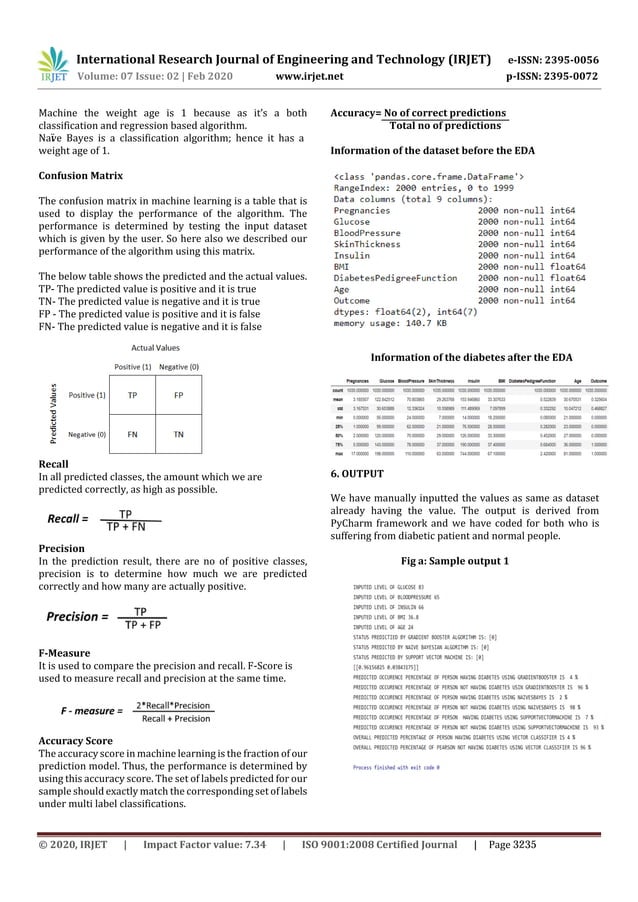 IRJET - Prediction and Detection of Diabetes using Machine Learning ...