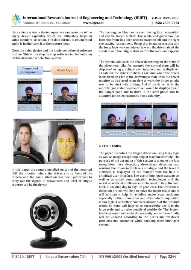 IRJET - Drowsiness Detection System using ML & IP | PDF
