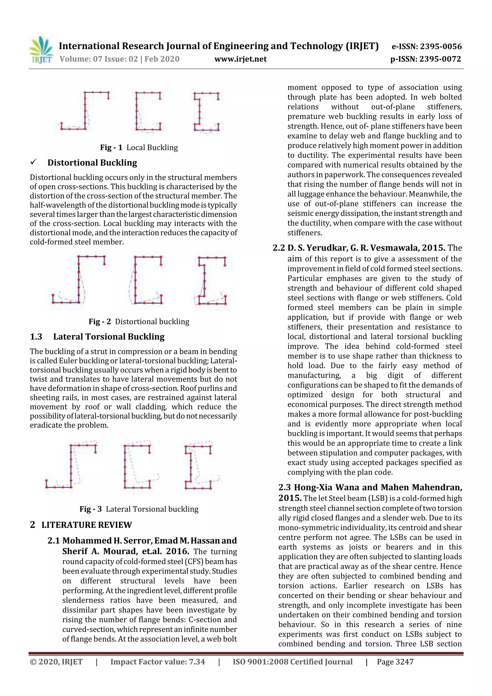 IRJET - Parametric Study of Cold Form Channel Section with and without ...