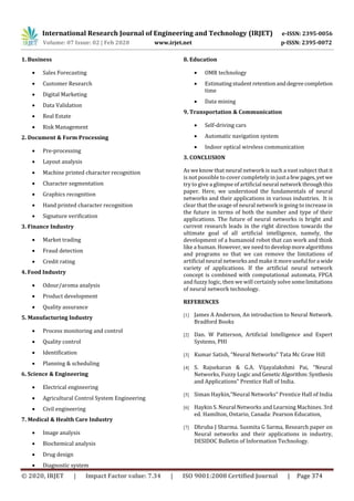 IRJET- The Essentials of Neural Networks and their Applications | PDF
