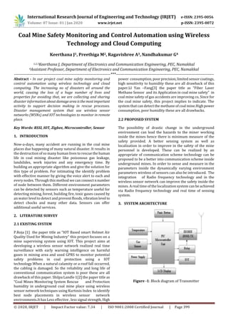 IRJET- Coal Mine Safety Monitoring and Control Automation using Wireless Technology and Cloud ...