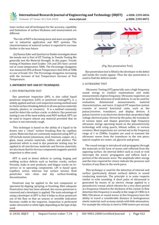IRJET- Detection of Weld Metal Defects using DT and NDT -A Review | PDF