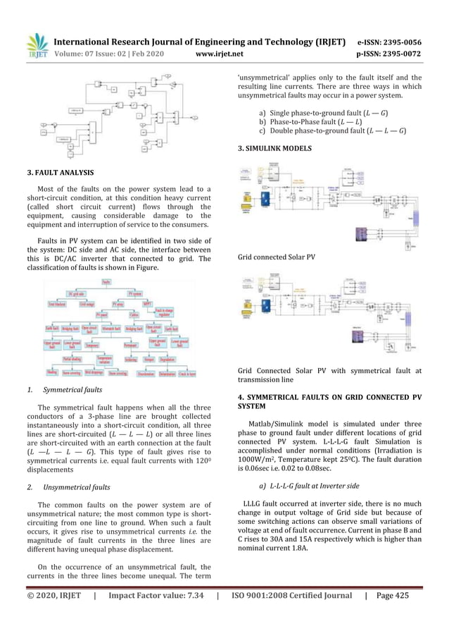 IRJET- Fault Analysis of Grid Connected Solar Photovoltaic System | PDF