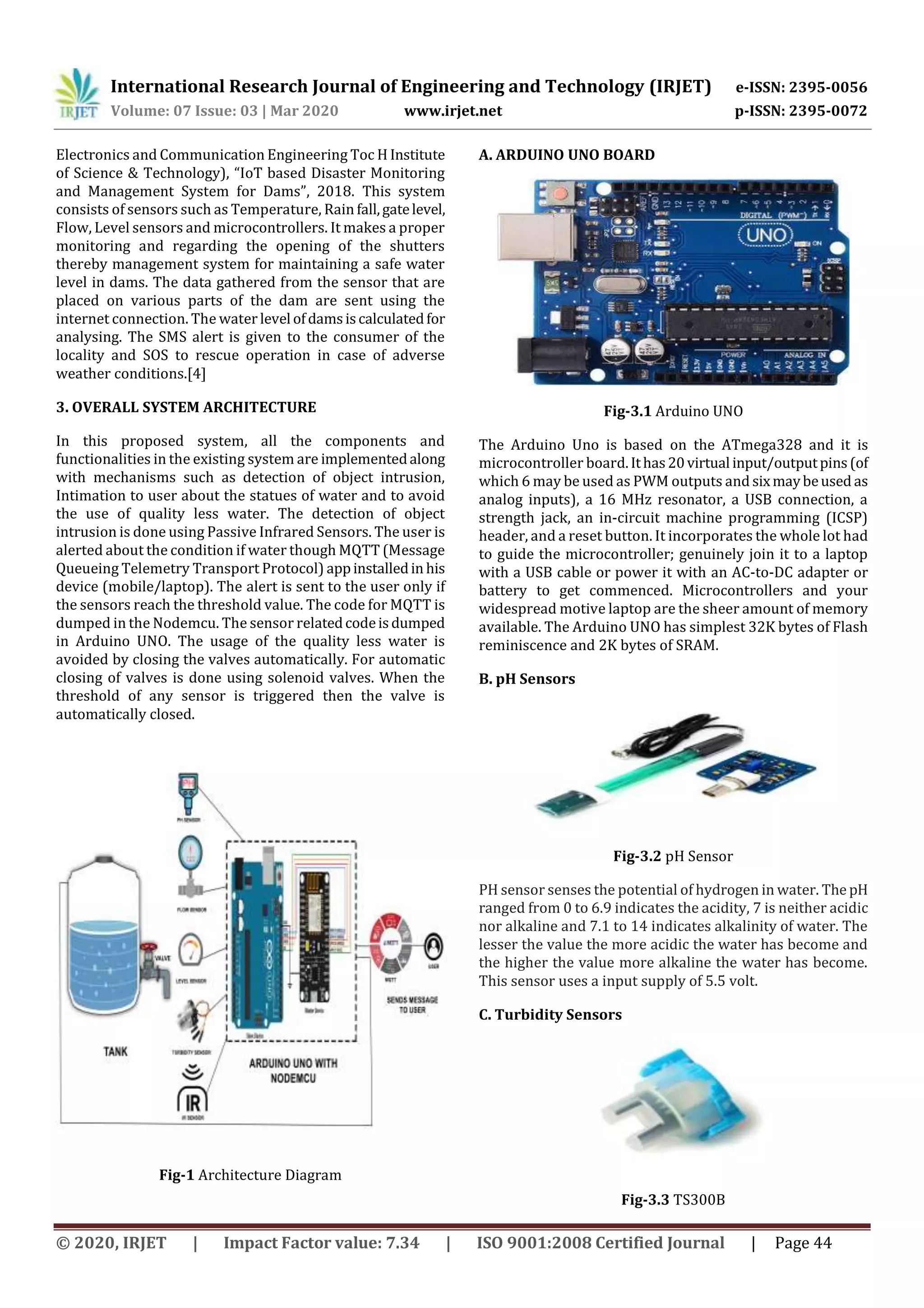 IRJET - IoT based Water Quality Monitoring and Flow Control of Tank Water | PDF