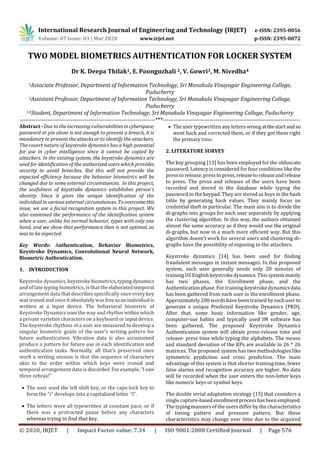 IRJET - Two Model Biometrics Authentication for Locker System | PDF