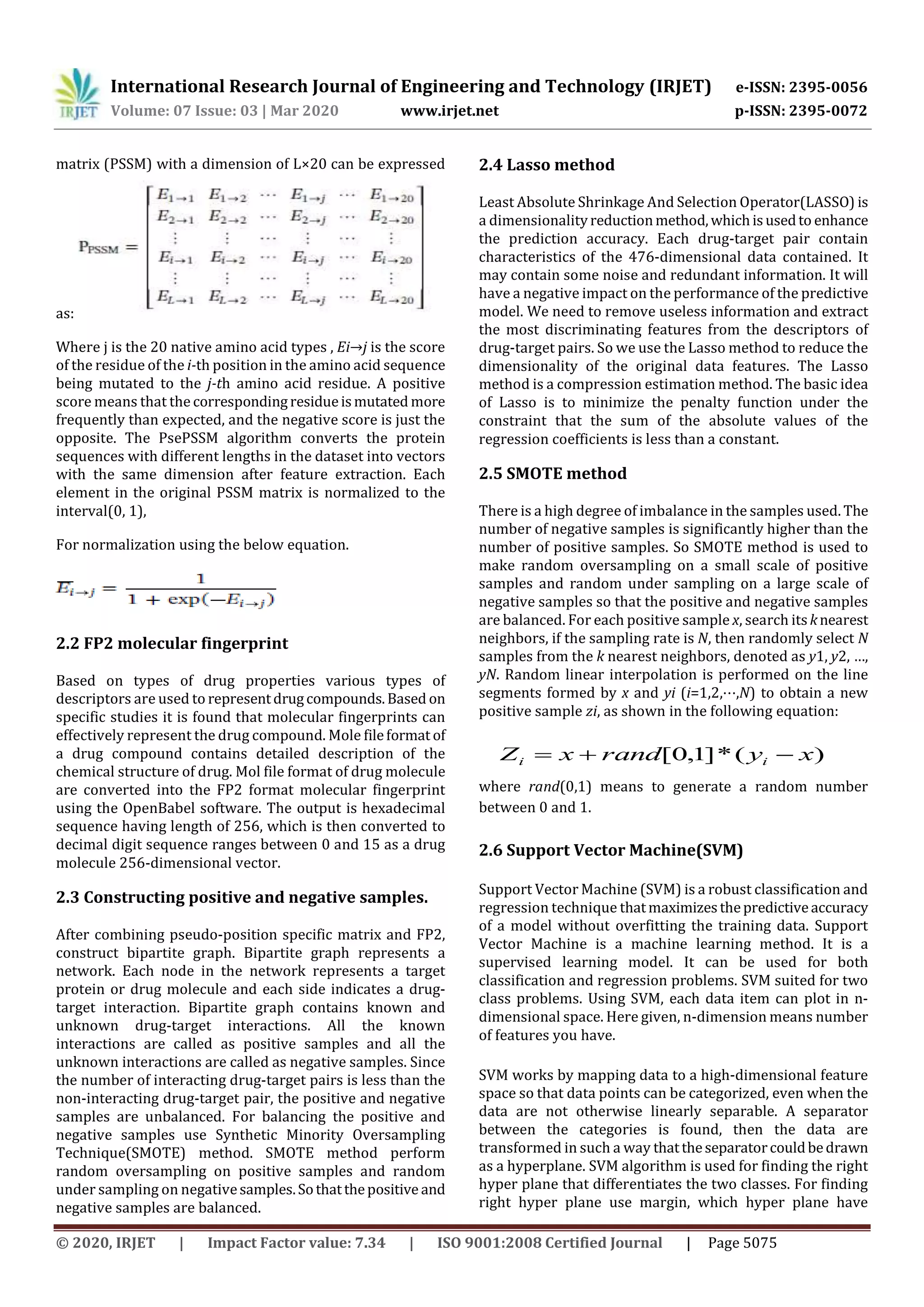 IRJET - A Framework for Predicting Drug Effectiveness in Human Body | PDF | Chemistry | Science