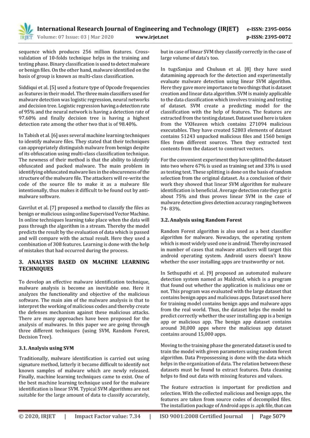 IRJET - Survey on Malware Detection using Deep Learning Methods | PDF