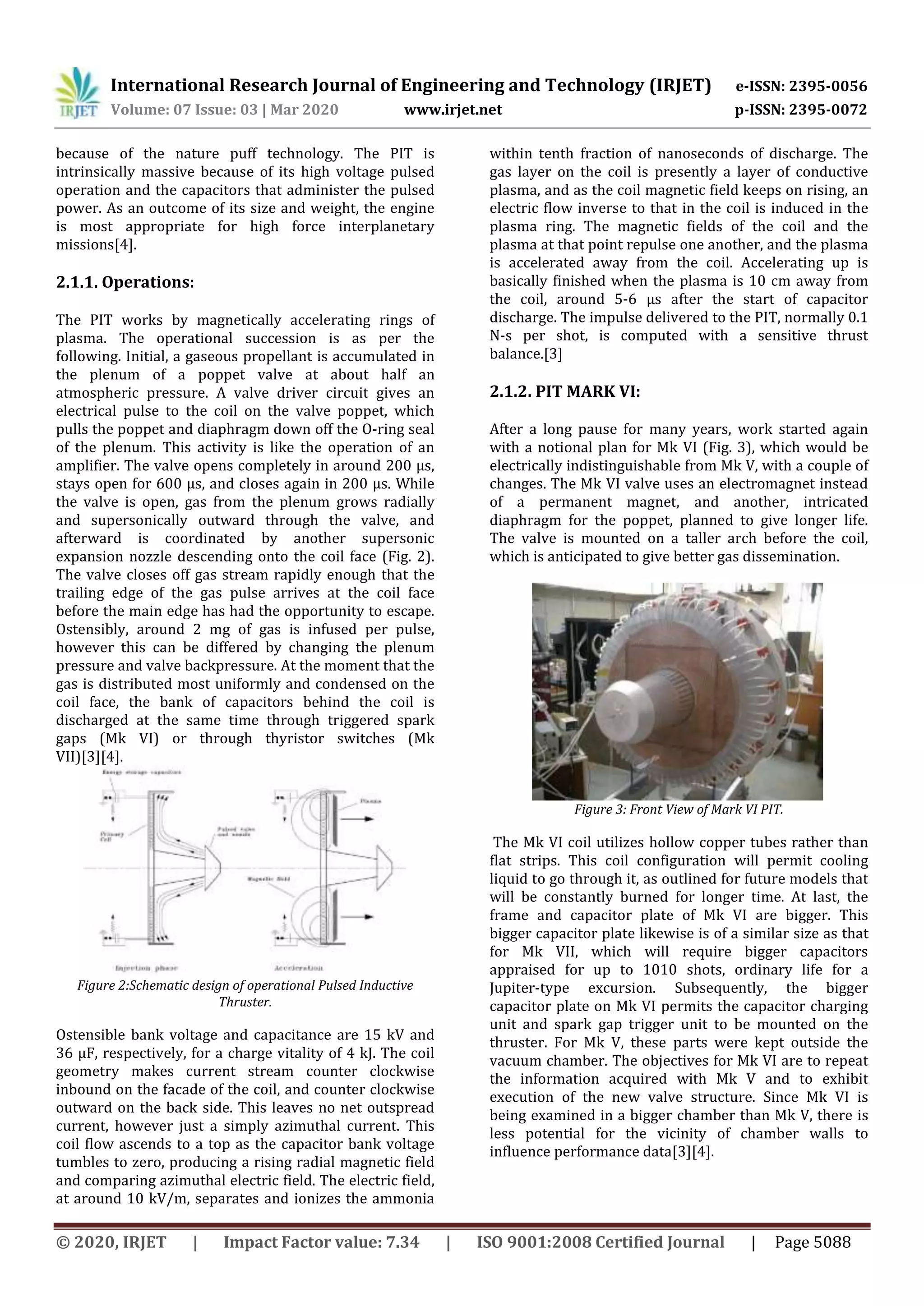 IRJET - Classifications of Pulsed Plasma Thrusters | PDF